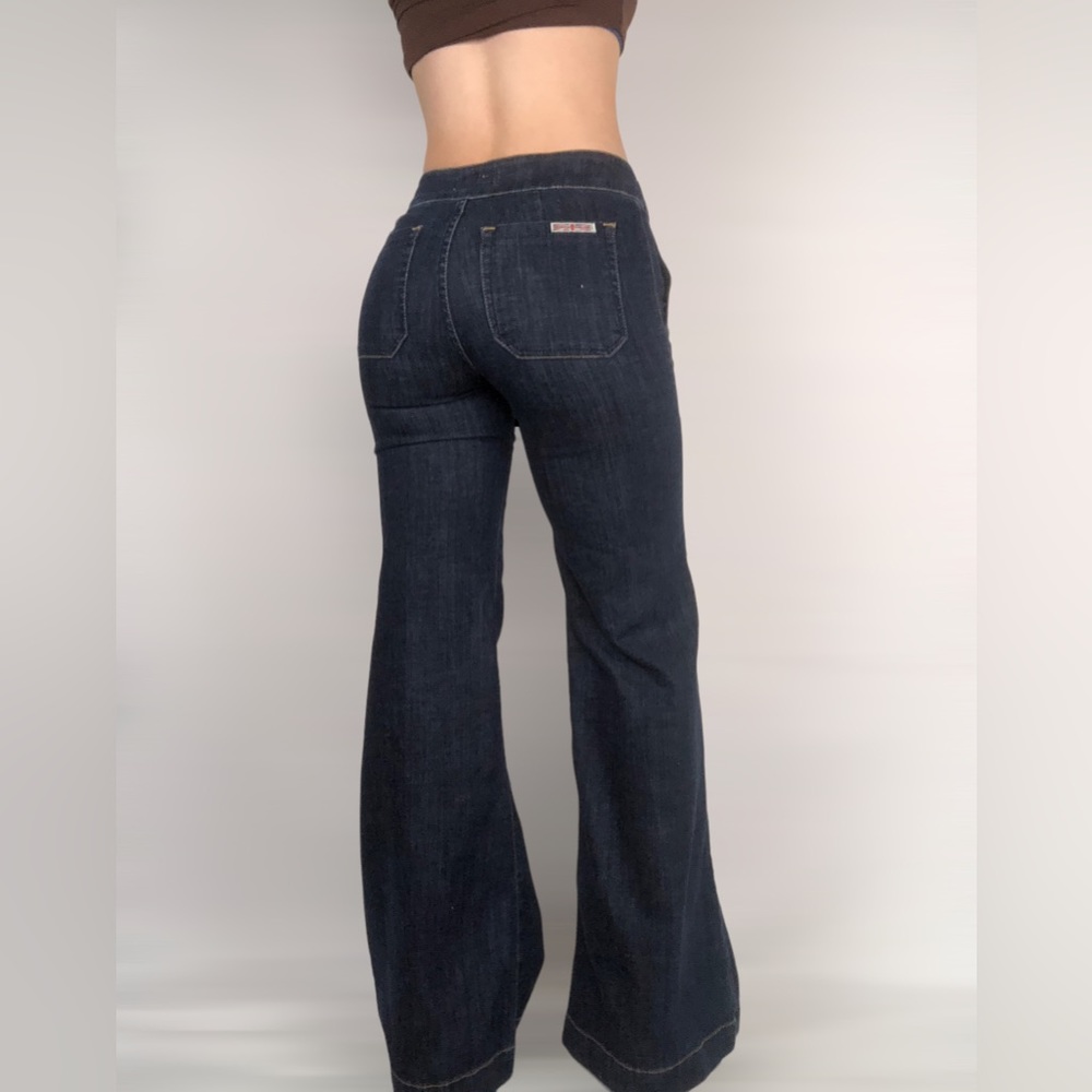 Hudson Bell Bottom High Waisted Button Jeans - Gem